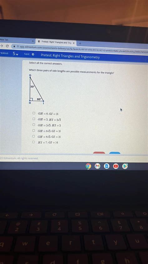 Answered Which Three Pairs Of Side Lengths Are Possible Meas