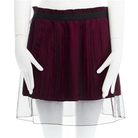 Undercover Pink Pleated Black Sheer Overlay Mini Skirt Grailed