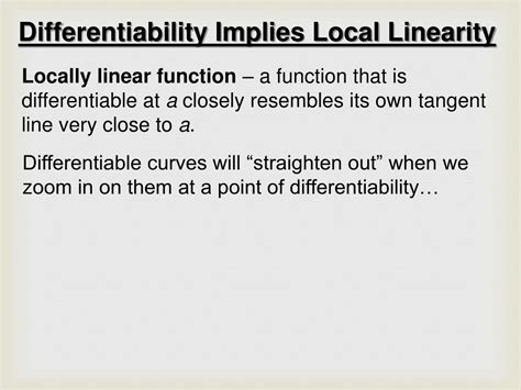 Ppt Differentiability Local Linearity Powerpoint Presentation Free