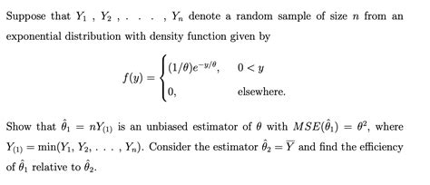 solved suppose that y1 y2 … yn denote a random sample of