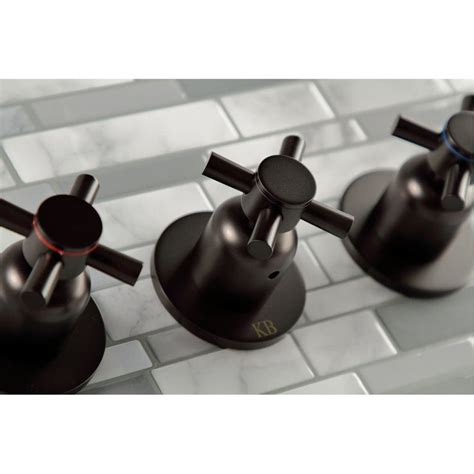 Kingston Brass Concord Three Handles Tub And Shower Faucetpolished