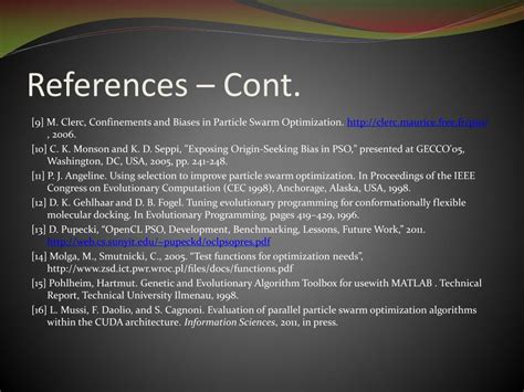Ppt A Fully Saturated Opencl Particle Swarm Optimizer Powerpoint