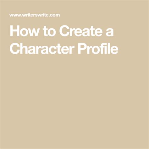 How To Create A Character Profile Creating Characters Character Profile Character Worksheets