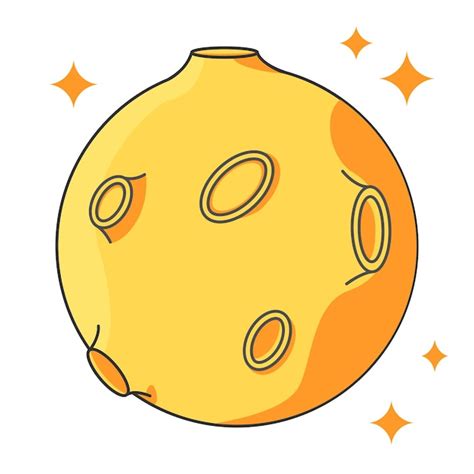 Premium Vector Moon With Craters And Stars Illustration Asteroid