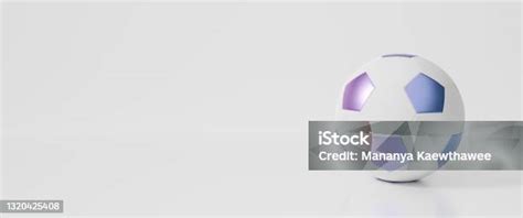 게임 챔피언십 배너에 대한 귀여운 3d 렌더링 일러스트레이션 스튜디오에서 흰색 배경 추상 장면에 고립 된 스포츠 축구 공 아름다운 파스텔 핑크 보라색 축구 장비 대상 축구에