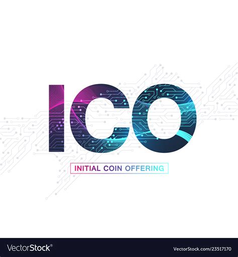 Ico Initial Coin Offering Infographic Web Banner Vector Image