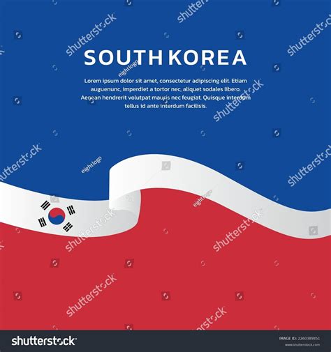 Illustration South Korea Flag Template Stock Vector Royalty Free