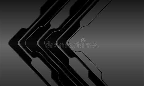 Abstract Black Grey Metallic Arrow Cyber Circuit Direction Geometric Design Modern Futuristic