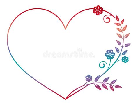与梯度积土的美好的心形的花框架 颜色剪影框架 库存例证 插画 包括有 典雅 棚车 背包徒步旅行者 问候 81991045