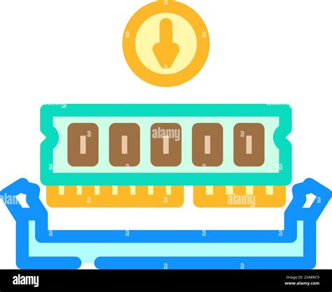 Ram Installation Repair Computer Color Icon Vector Ram Installation