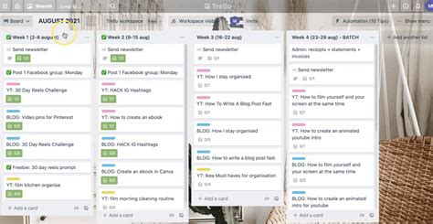 How To Stay Organised As A Blogger Creator How To Use Trello For Content Planning