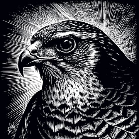 Premium Vector Hawk Bird Engraved Vector