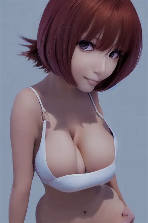 Photorealistic 3 D Render Of Of An Impossibly Curvy Stable Diffusion