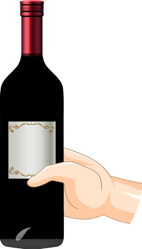 Hand Holding Wine Bottle 10318845 Vector Art At Vecteezy