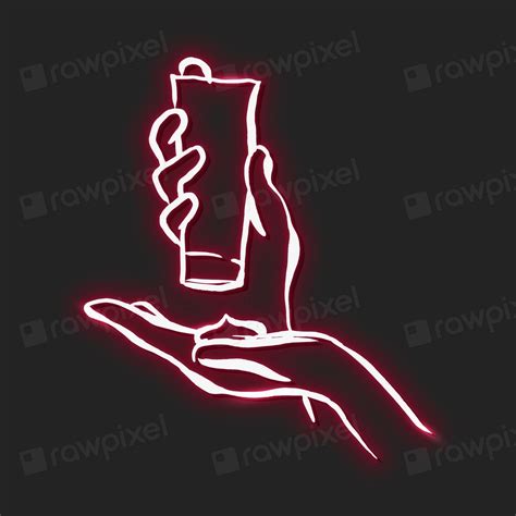 Neon Red Hand Vector Illustration Premium Vector Rawpixel