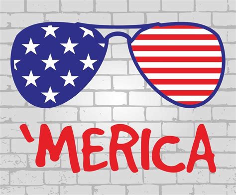 Merica Sunglasses Svg Merica Svg Fourth Of July Svg Patriotic Svg