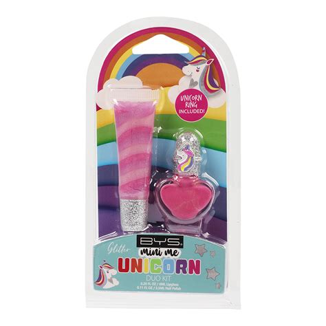 Bys Mini Me Glitter Unicorn 2pk Lipgloss And Nail Polish Set Bys Cosmetics