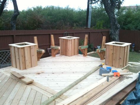 Whitehead Renovations Elevated Cedar Deck Diagonal To Center