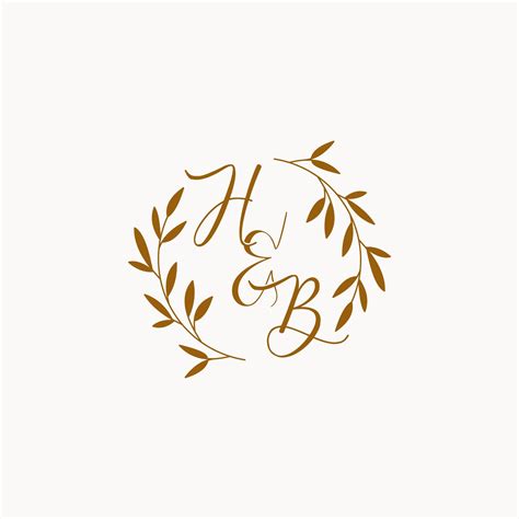 Hb Initial Wedding Monogram Logo 15283120 Vector Art At Vecteezy
