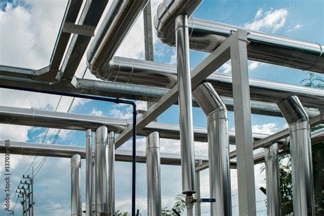 Chiller And Piping System In Factory Stock Photo Adobe Stock