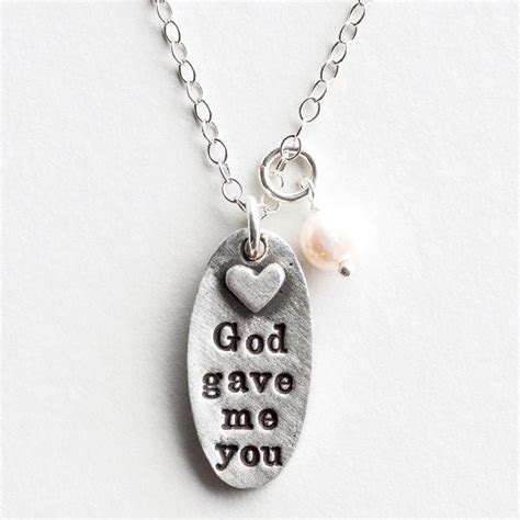 God Gave Me You Fine Pewter Necklace The Vintage Pearl Clothed With