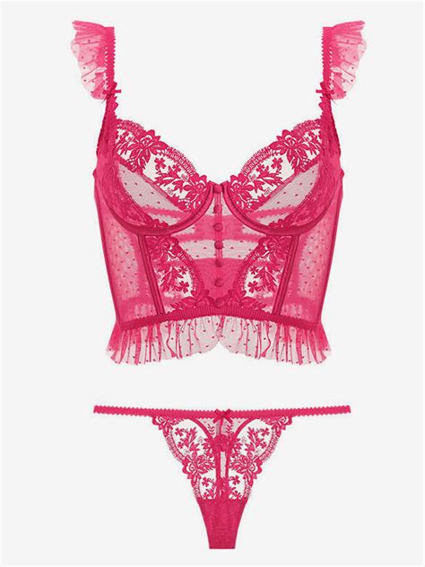 Bridal Lace Underwear Bra And Pantie For Woman 2 Piece Lingerie
