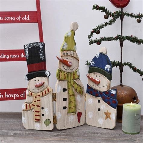 Wood Snowman Tabletop Decoration Yk Decor