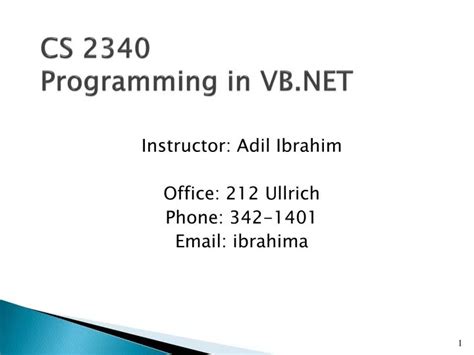 Ppt Cs Programming In Vb Net Powerpoint Presentation Free
