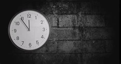 Animation Of Clock Ticking Over Brick Wa Stock Video Pond