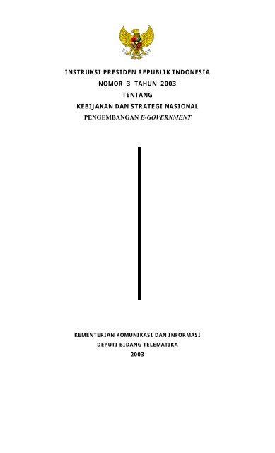 Instruksi Presiden Republik Indonesia Nomor 3 Tahun 2003 Tentang