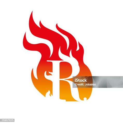 Lambang Atau Simbol Huruf R Di Dalam Api Dan Api Ilustrasi Stok Unduh Gambar Sekarang