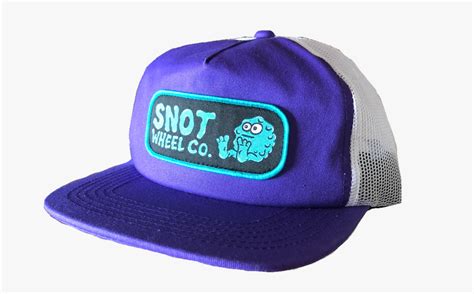 Snot Logo Patch Trucker Hat Purple White Snapback