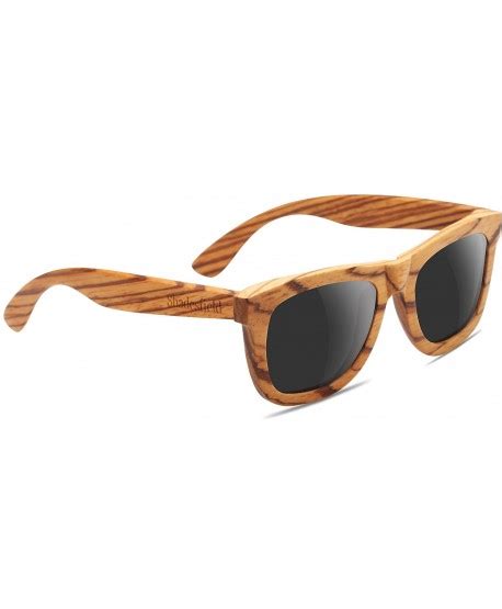 Polarized Wood Sunglasses Wayfarer Style Uv Protection Handmade Zebra