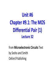 Understanding The MOS Differential Pair In Microelectronic Course Hero