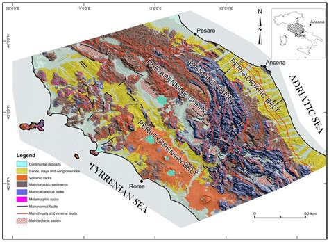 Litho Structural Sketch Of Central Italy Download Scientific Diagram