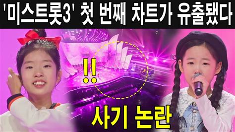 미스트롯3 첫 차트 유출 빈예서 톱3→이수연 톱10 탈락 부정행위 논란 Youtube