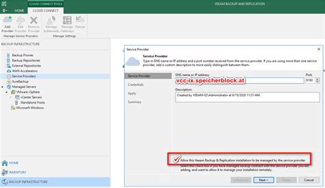 Service Provider Configuration In Vbr