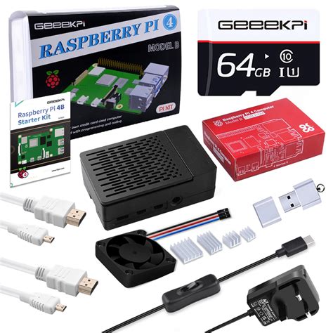 Buy Geeekpi Raspberry Pi 4 8gb Starter Kit 64gb Edition Raspberry Pi