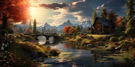 Premium Photo Image Of A Peaceful Riverside Background