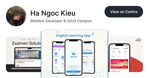 Ha Ngoc Kieu On Contra Webflow Developer UI UX Designer