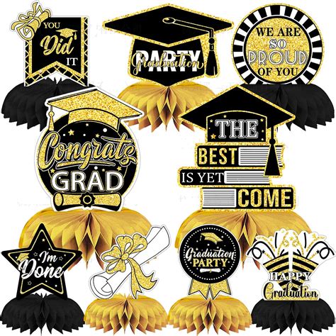 Graduation Party Decorations Honeycomb 9pcs Class Of 2024 Congrats