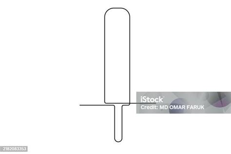 Ontinuous 흰색 배경 개요 벡터 일러스트 레이 션에 고립 된 아이스크림의 한 선 그리기 0명에 대한 스톡 벡터 아트 및 기타 이미지 Istock