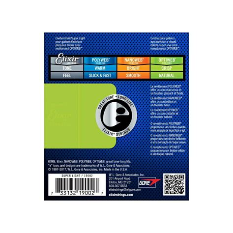 【楽天市場】【エレキギター弦】エリクサー エレキギター弦 19002 Optiweb Super Light 09 42 Elixir
