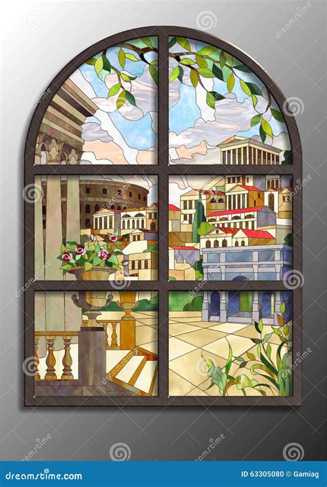 Stained Glass Window Stock Illustration Illustration Of Historical