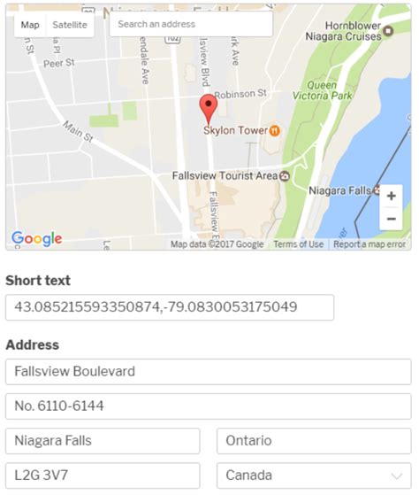 Can I Retrieve An Address And Coordinates From Google Maps Captainform