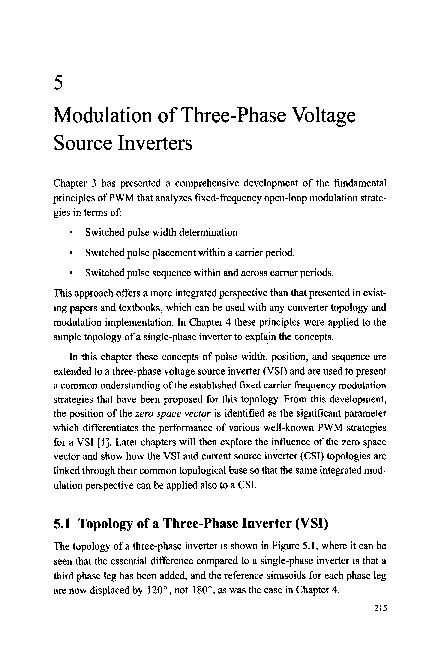 pdf modulation of three phase voltage source inverters