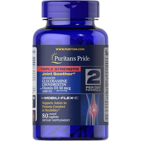 Puritans Pride Triple Strength Joint Soother Advanced 2 Per Day 80
