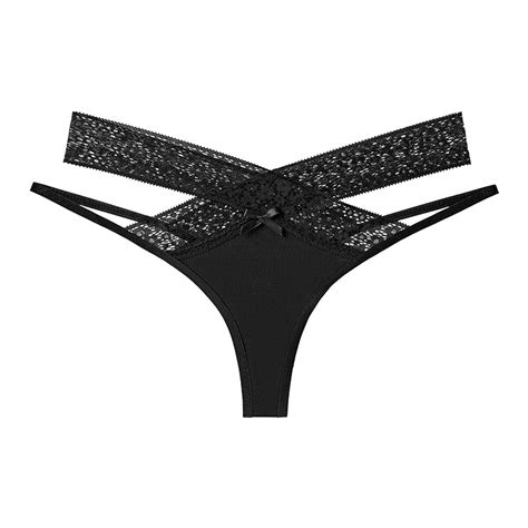 Mortilo Womens Thong Lace Thongs Low Rise Panty Cutout Panties Bride