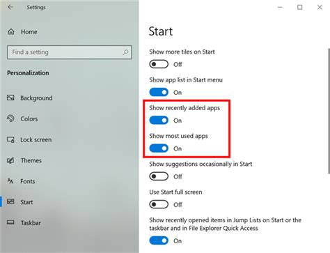 Show Or Hide Recently Added Most Used Apps In Start Menu Digital Citizen