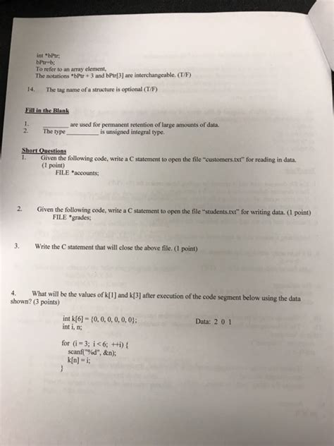 Solved Int Bptr Bptr B To Refer To An Array Element The